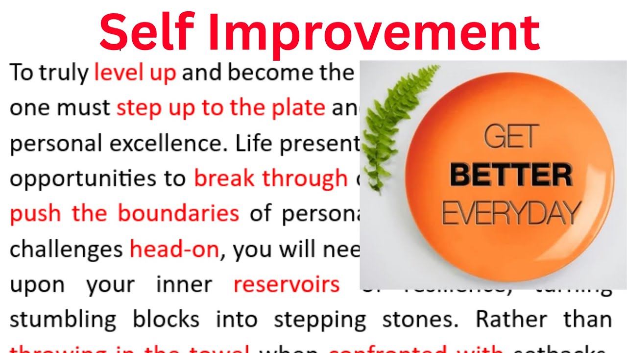 How to Improve Yourself | Self Improvement | Comprehension Passage ...