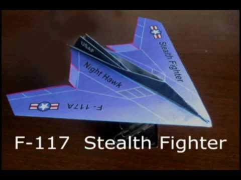 How to fold an F-117 Night Hawk Paper Airplane - YouTube