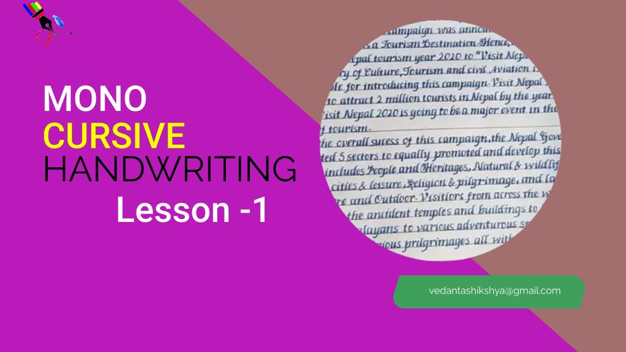Mono Cursive Handwriting Lesson 1 vedanta handwriting YouTube Mono Cursive Handwriting Lesson 1 vedanta handwriting YouTube