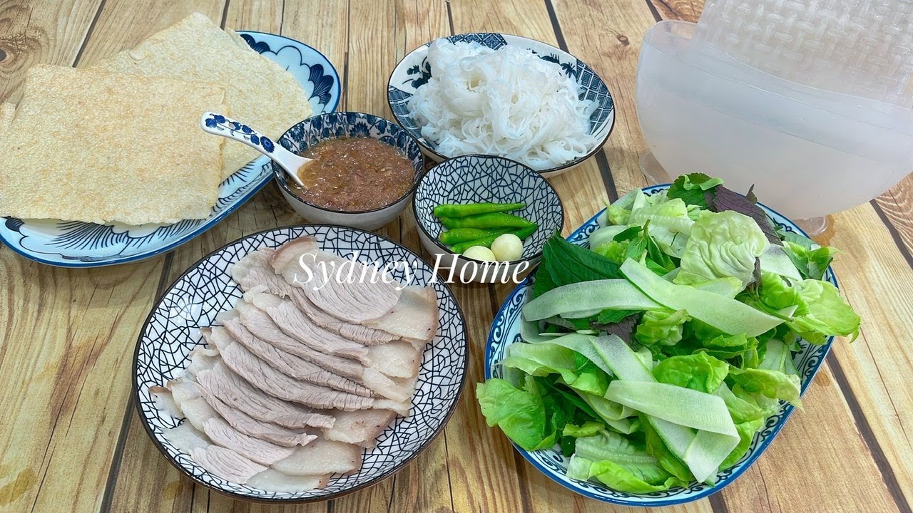 Cách làm thịt heo 2 đầu da - bánh tráng cuốn thịt heo 2 đầu da đặc sản ...