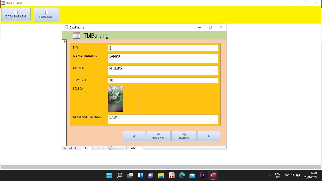 CARA MEMBUAT TABEL INVENTARIS BARANG - YouTube