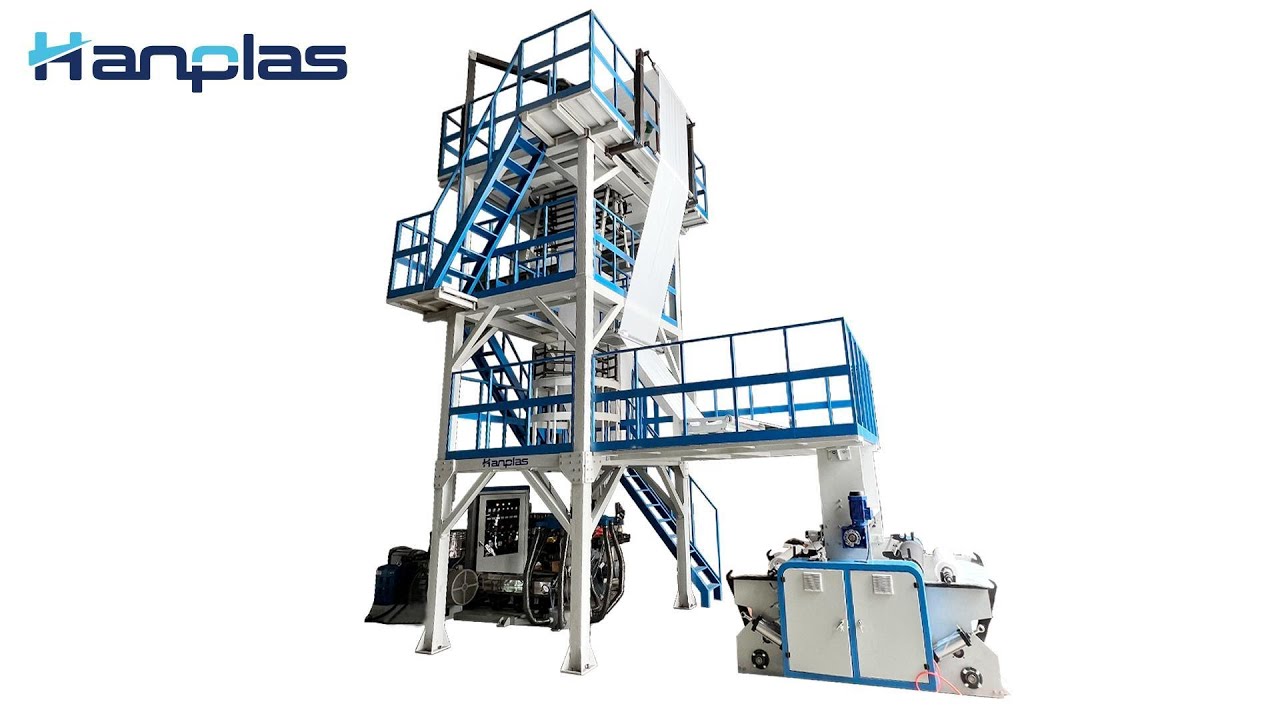 HP-LDPE-H Hanplas LDPE HDPE Plastic Film Blowing Machine - YouTube