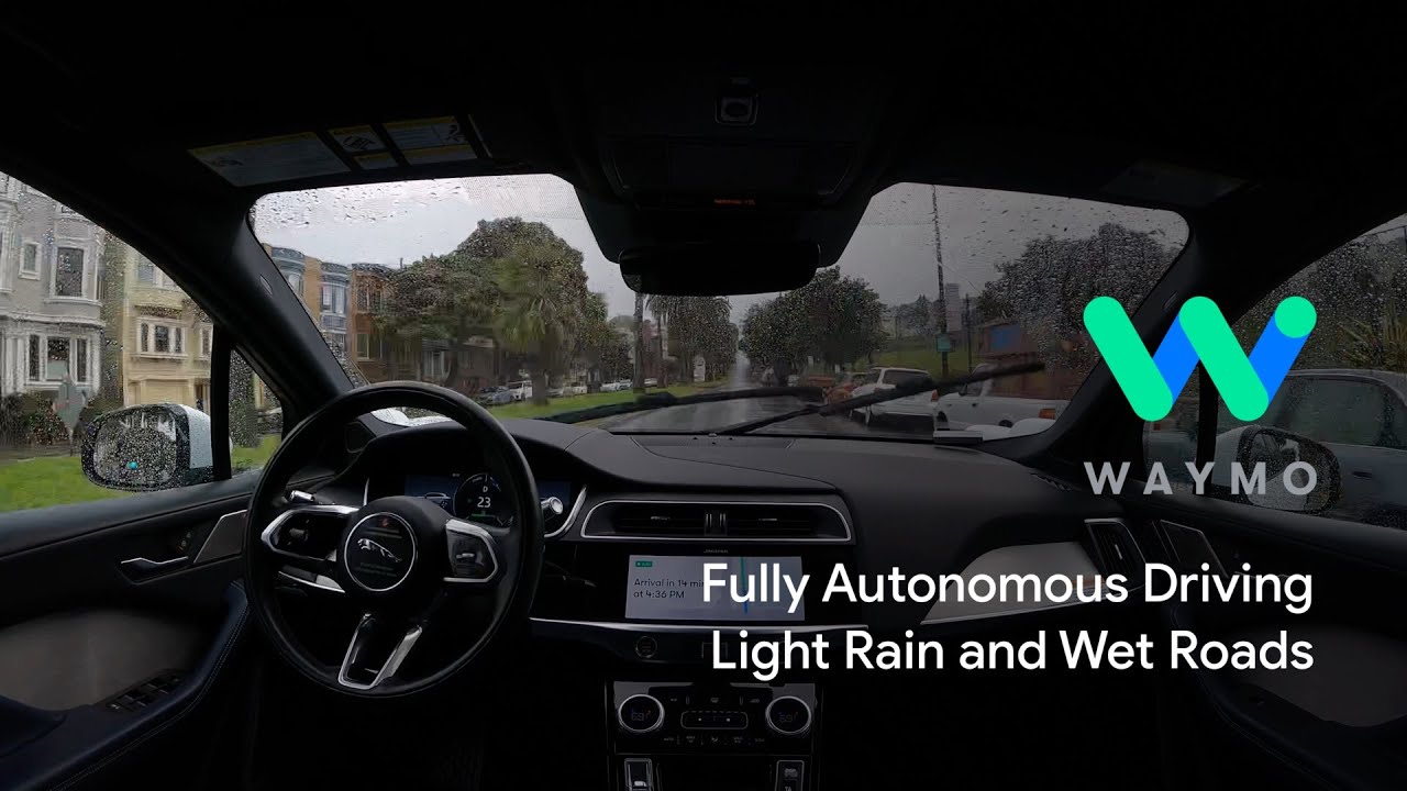 Waymo - Light Rain and Wet Roads - Fully Autonomous Driving (Timelapse ...