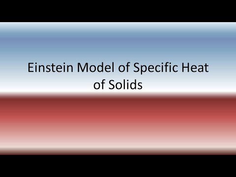 Lecture 5: Einstein Model of Specific Heat of Solids - YouTube