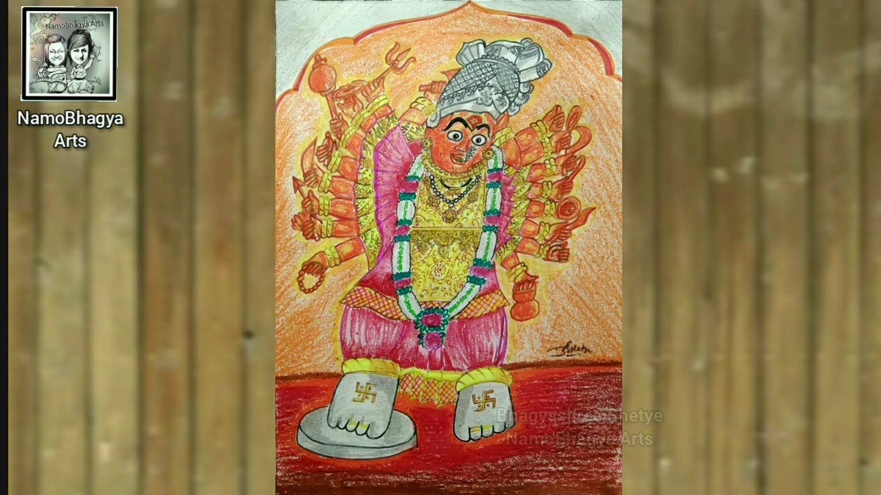 Saptashrungi Mata DrawingIHowto Draw Saptashrungi Ma #Saptashrungi # ...