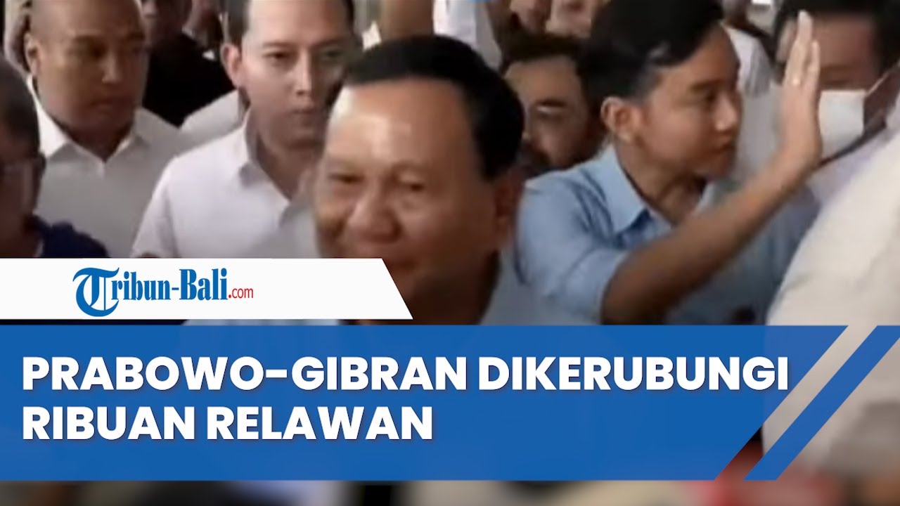 Prabowo-Gibran Dikerubungi Ribuan Orang Relawan Pendukung Jelang Mendafta ke KPU - YouTube