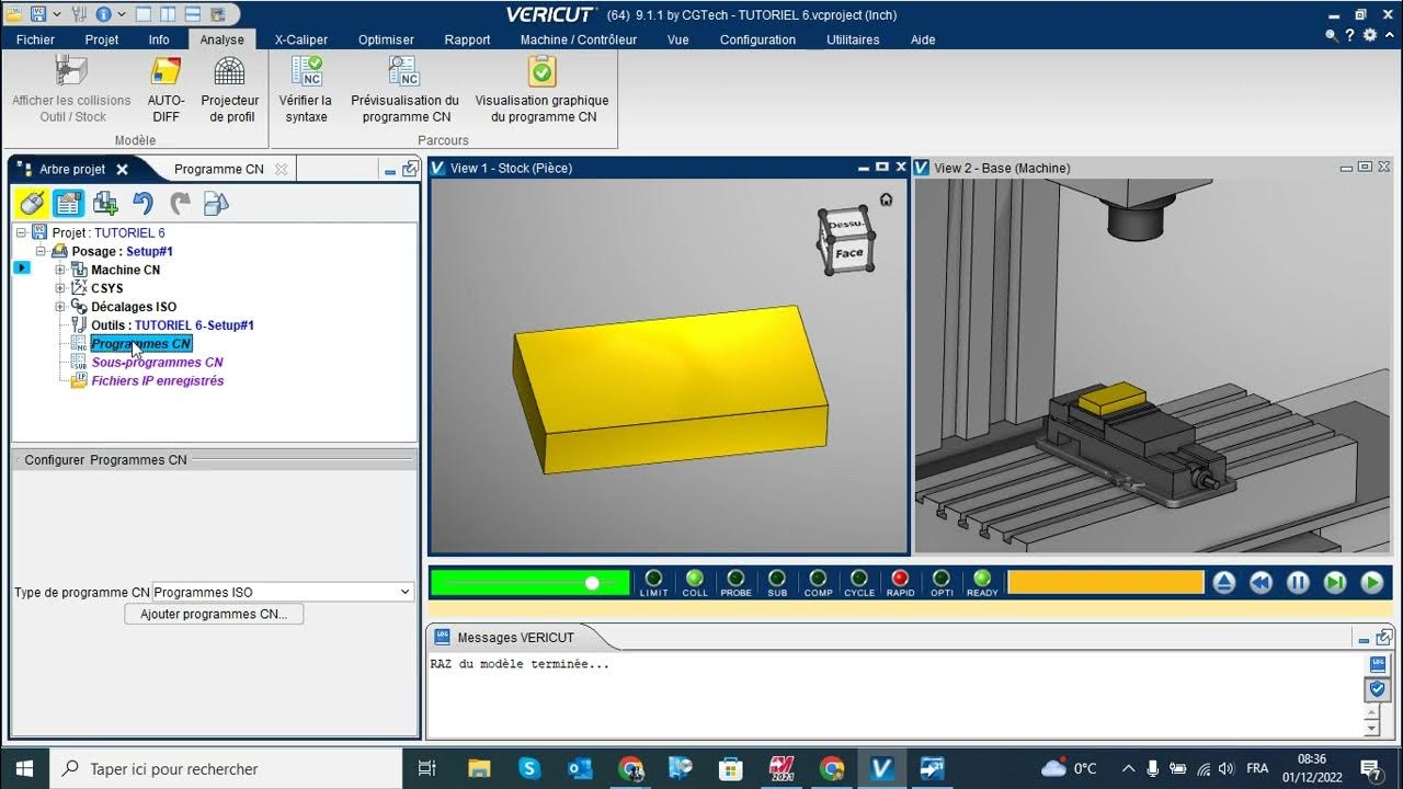 TUTORIEL #6 - POST PROCESSEUR + SIMULER AVEC VERICUT - YouTube