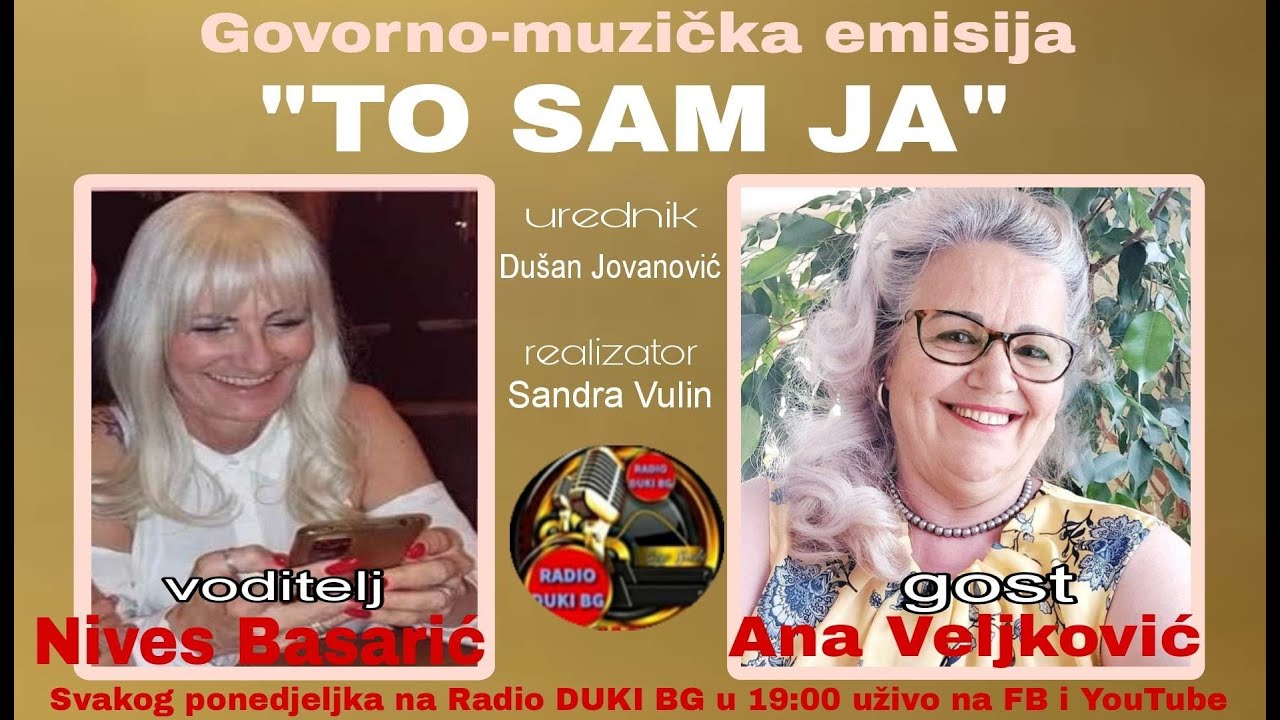 Govorno muzicka emisija ''TO SAM JA !''- GOST ANA VELJKOVIC - YouTube