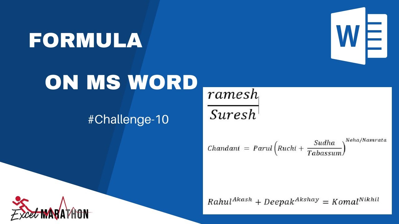 Use Of Equation In MS Word excelmarathon YouTube use-of-equation-in-ms-word-excelmarathon-youtube