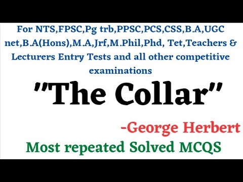 MCQs The Collar George Herbert @studyadmirers - YouTube
