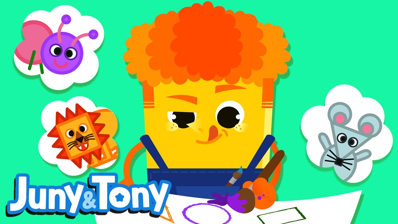 Drawing Animals | Genius Painter, James | Learn Shapes | Shape Songs ...