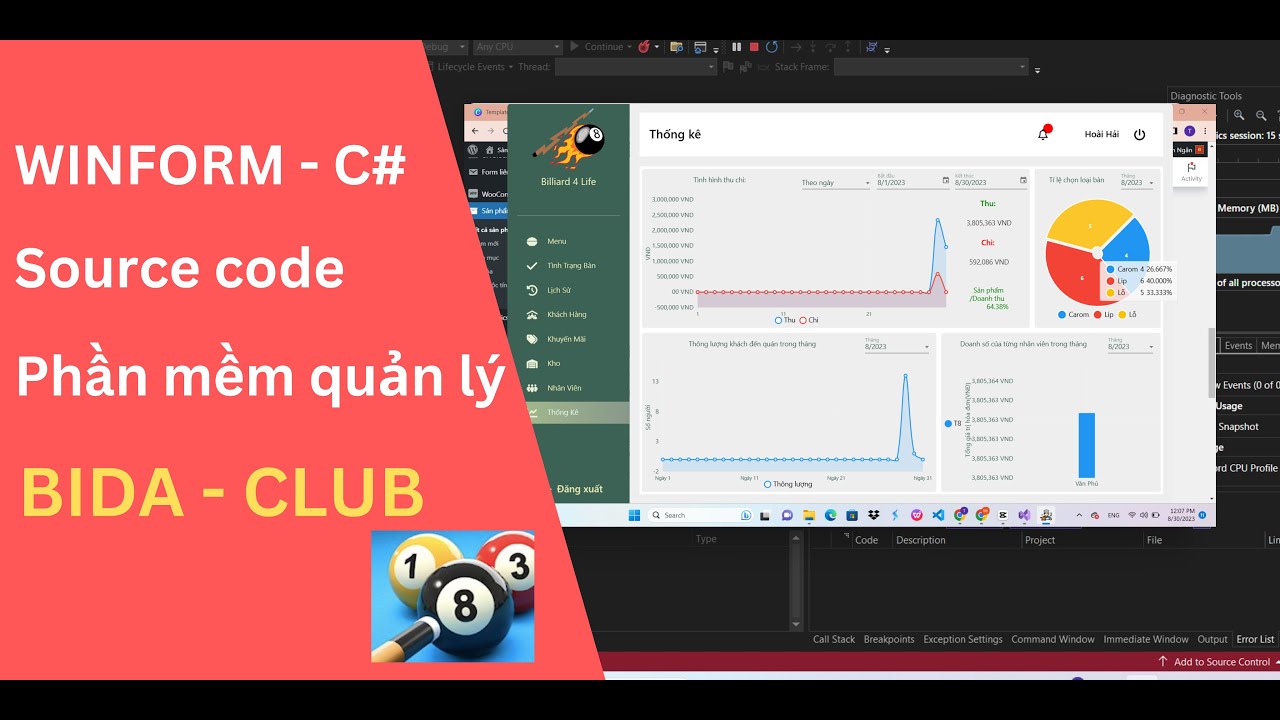 Winform WPF C# | Phần mềm quản lý quán BIDA CLUB - YouTube