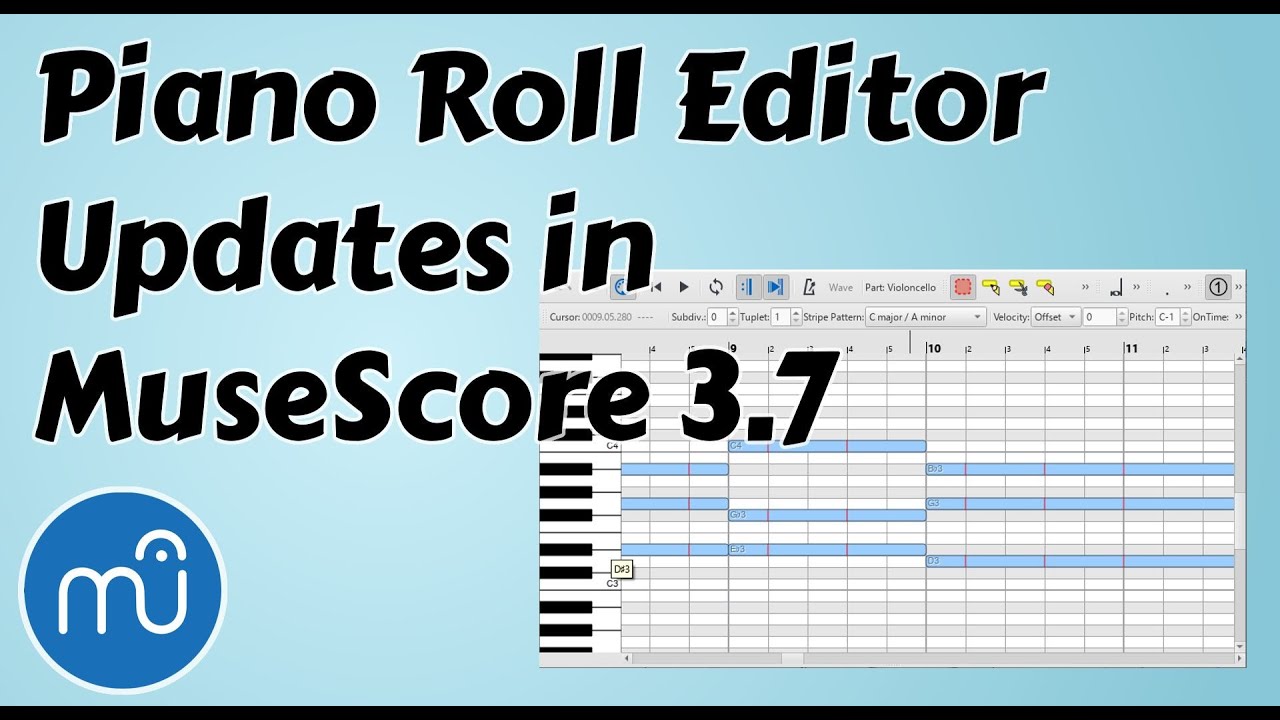 MuseScore 3.7 - Piano Roll Editor Updates - YouTube