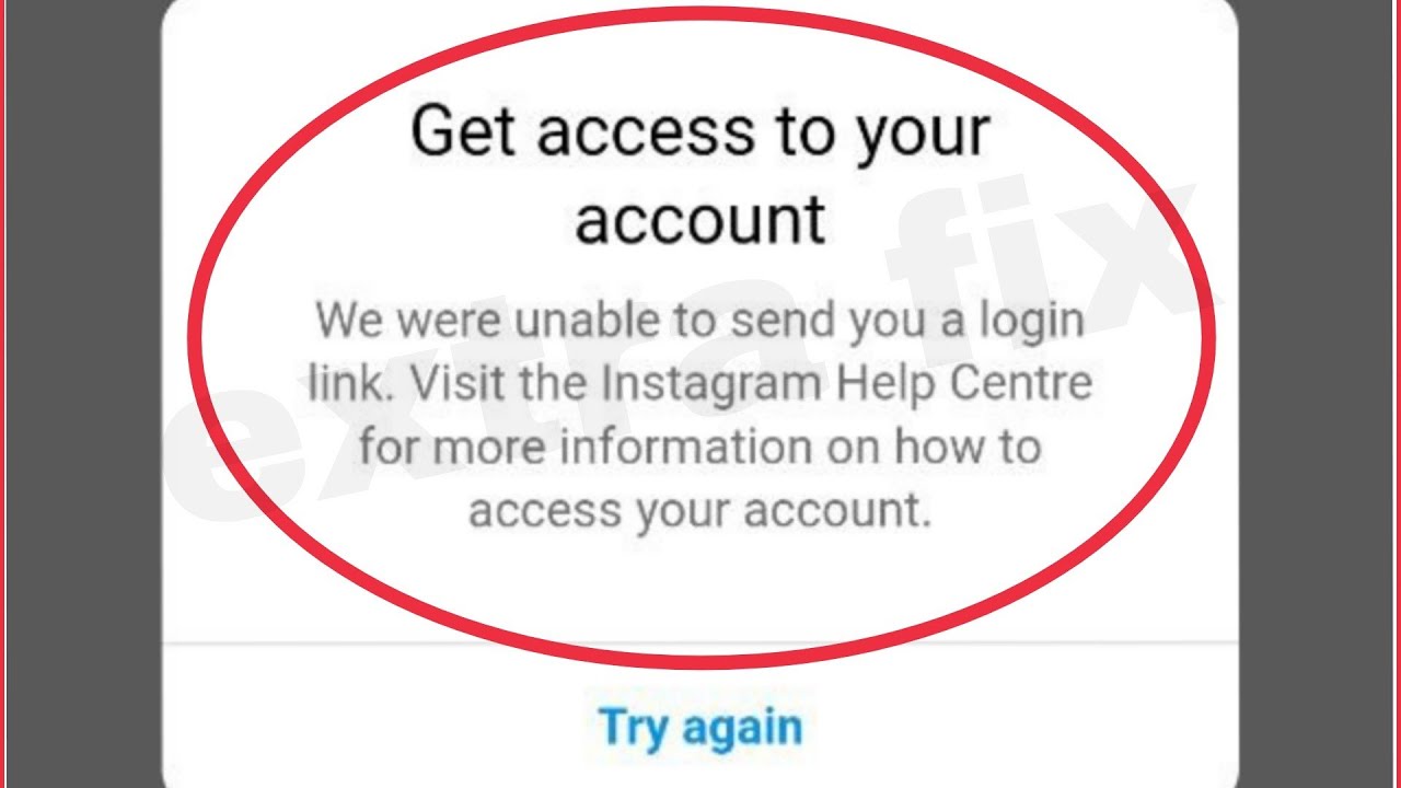 Instagram Fix Get Access to your account We were unable to send you a ...