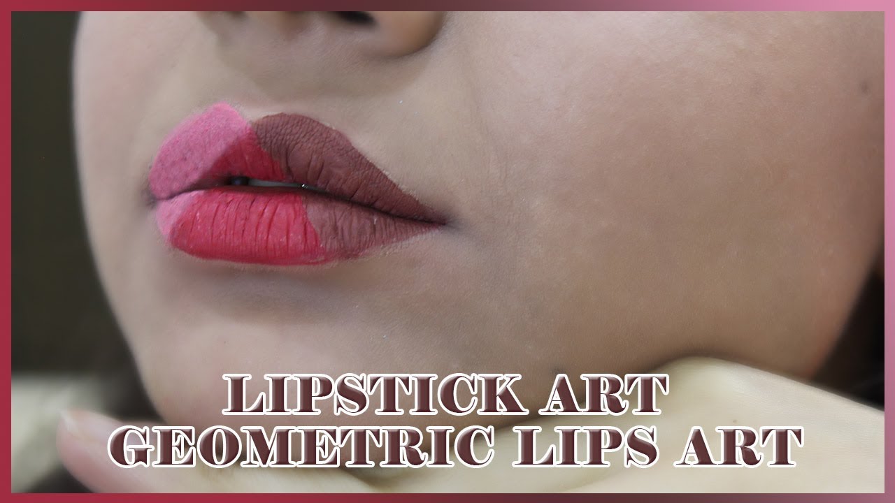 LIPSTICK ART - GEOMETRIC LIP ART - YouTube