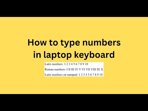 How to type numbers in laptop keyboard - YouTube