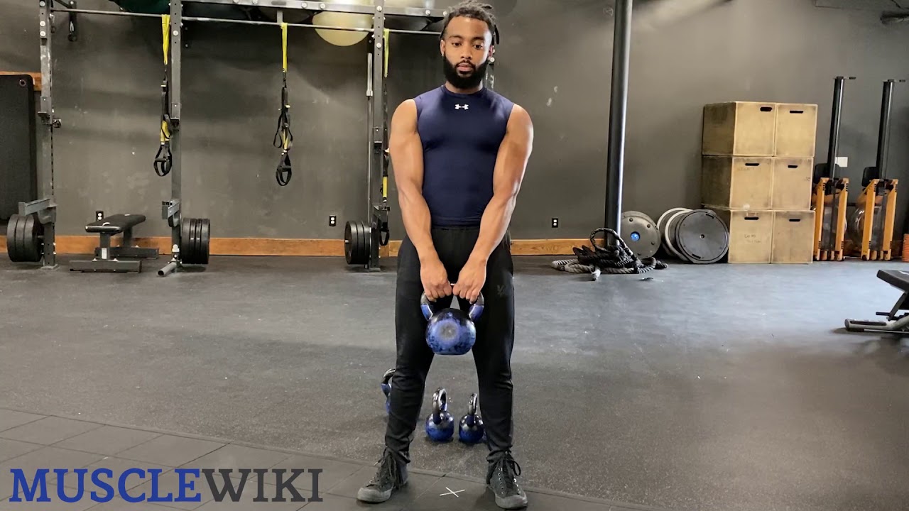 kettlebell male deadlift front - YouTube