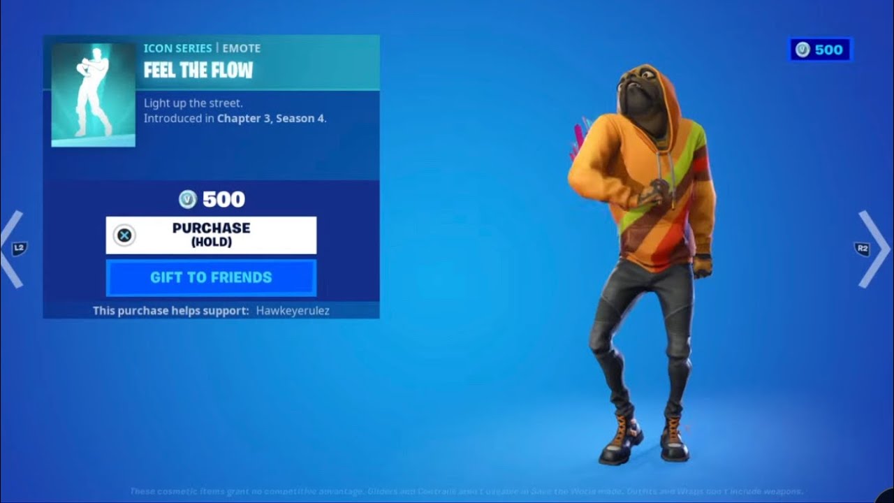 FORTNITE LIVE FEEL THE FLOW EMOTE - YouTube