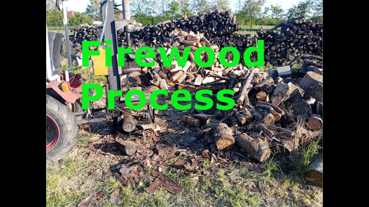 Firewood process Homemade log splitter work - YouTube
