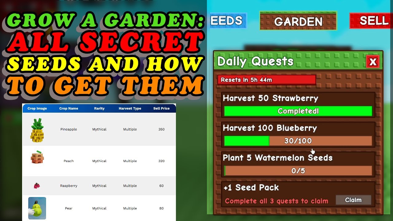 Grow a Garden – All Secret Seeds and How to Get Them | Tips, Locations ...
