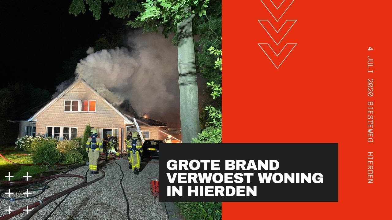 112persfotografie | Grote brand verwoest woning in Hierden - YouTube