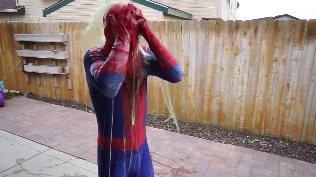 Green Spiderman Vs Venom Green Slime Prank In Real Life SuperHero Fun ...