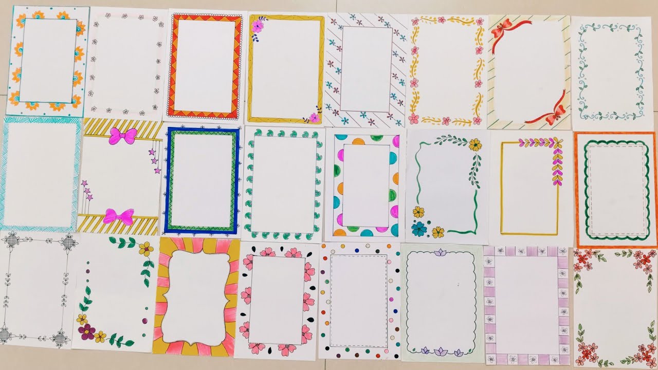 50 SIMPLE BORDER DESIGNS/PROJECT WORK DESIGNS/ASSIGNMENT FRONT PAGE ...