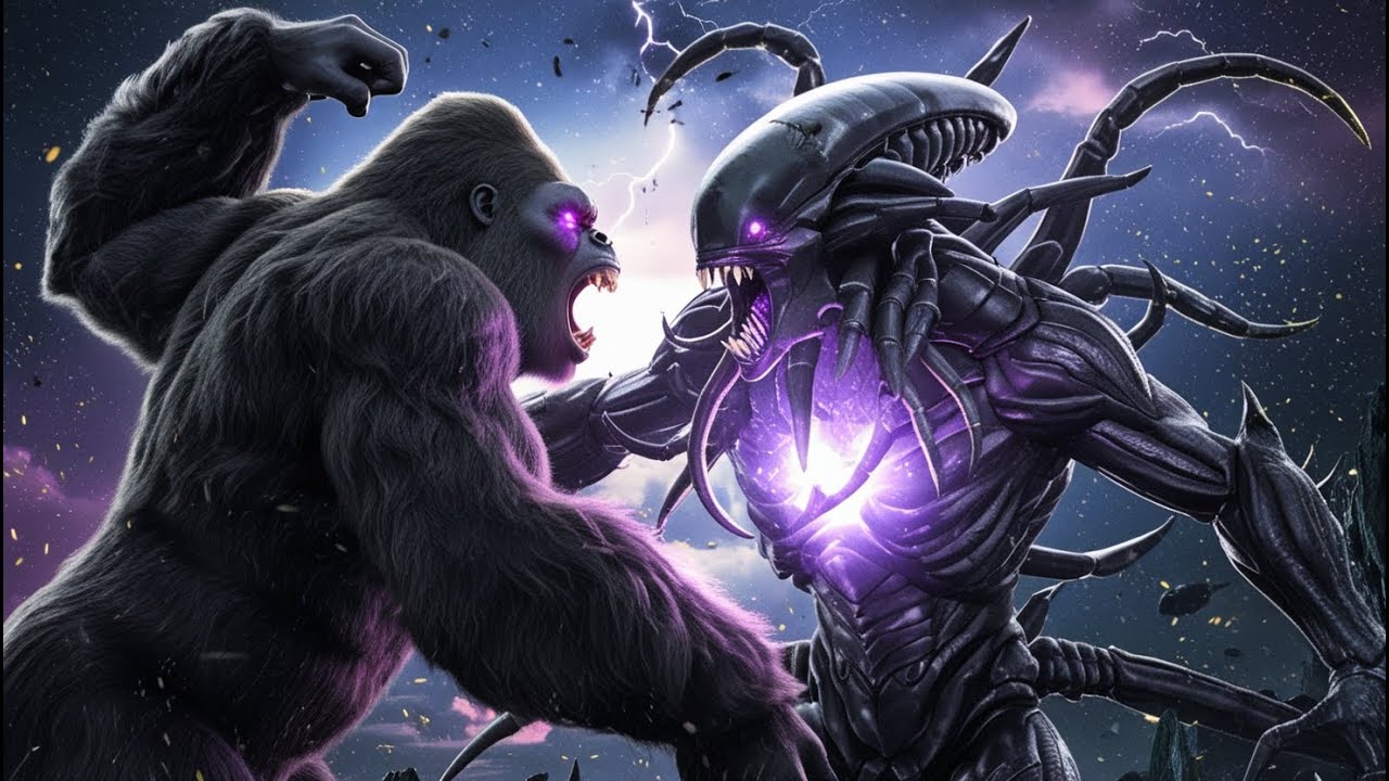 King Kong and the Werewolf vs The Horrific War of the Alien Queen - YouTube