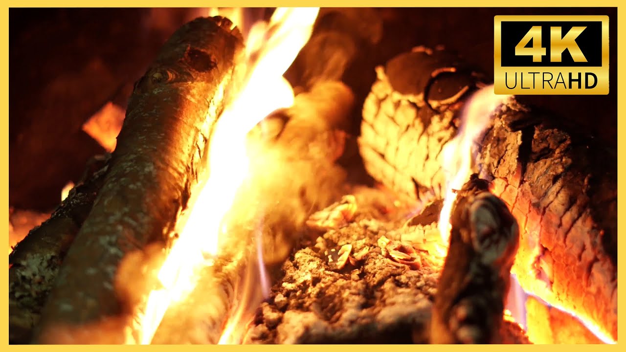 10-Hour 4K Fireplace Ambience: Crackling Fire Sounds & Burning Logs for ...