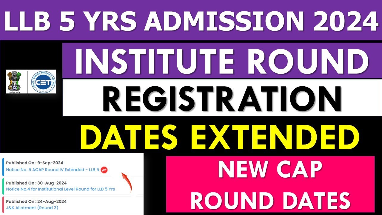 LLB (5 Yrs) Institute Level Round Registration Dates Extended | LLB 5 ...