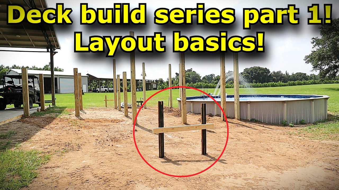 DIY solo deck build series part 1! Pool deck and post layout! #807 ...