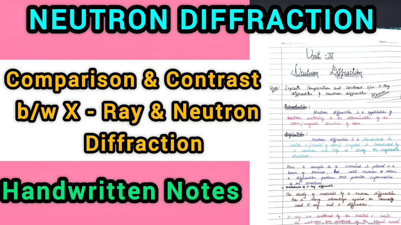 Comparison & Contrast between X- Ray & Neutron Diffraction || Neutron ...