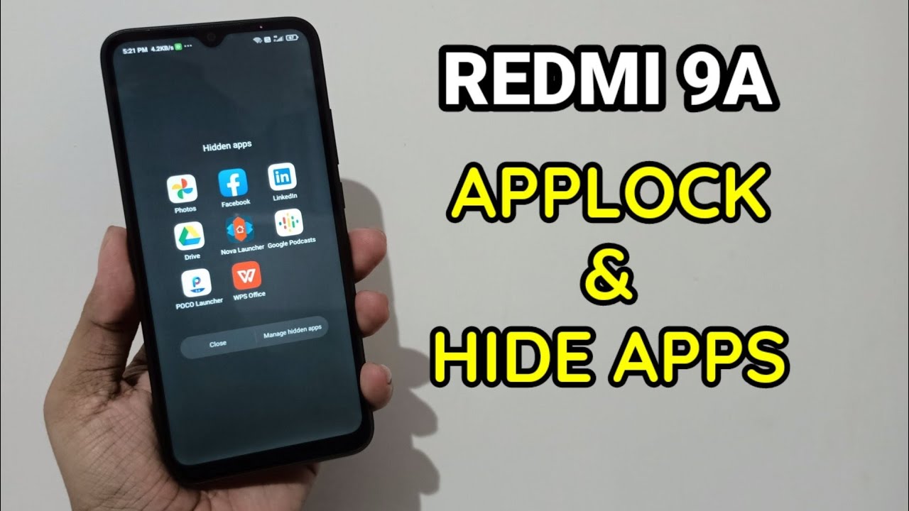 Redmi 9A : Applock & Hide Apps Settings - YouTube