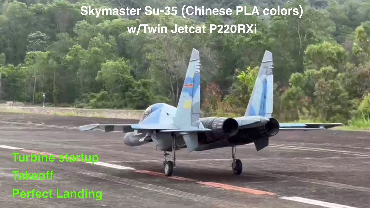 Flight Test - Skymaster Su-35 (Chinese PLA colors) with Twin Jetcat ...