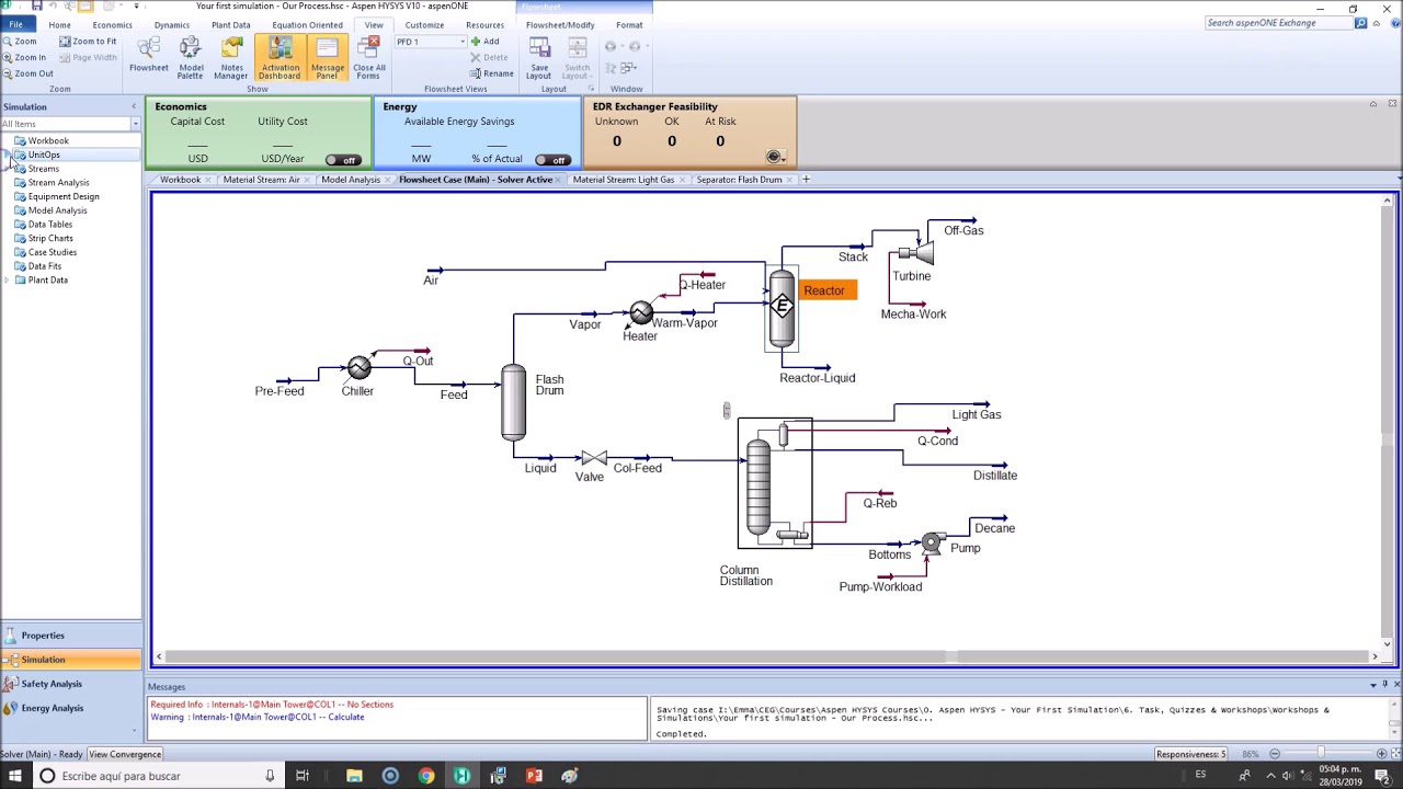 Verifying Results of Blocks & Unit Operations in Aspen HYSYS V10 (Lec 030) - YouTube