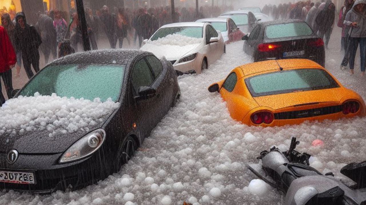 Breaking news from Italy. Giant hail and flood in Turin, Piedmont - YouTube