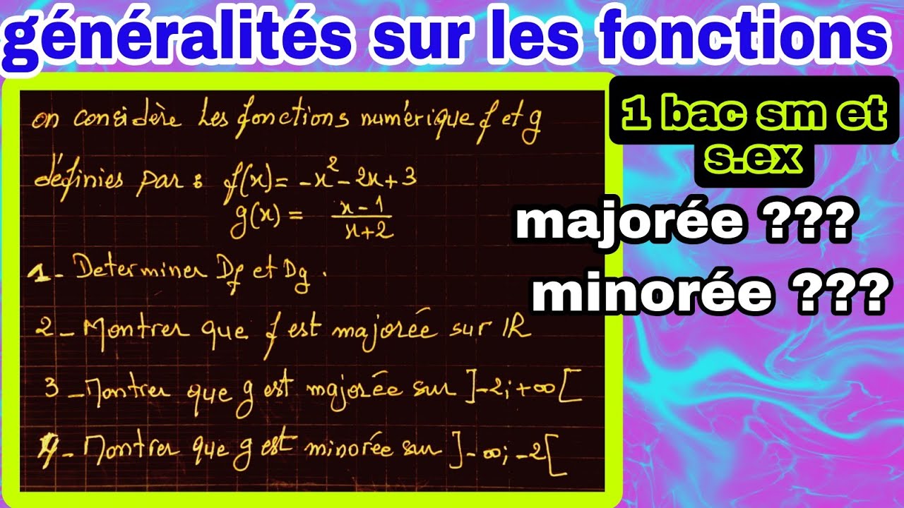 exercice : généralités sur les fonctions 1 bac sm et s.ex fonction ...