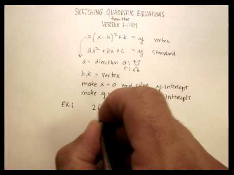 Quadratic Equations: Sketching - Vertex Form (2).avi - YouTube