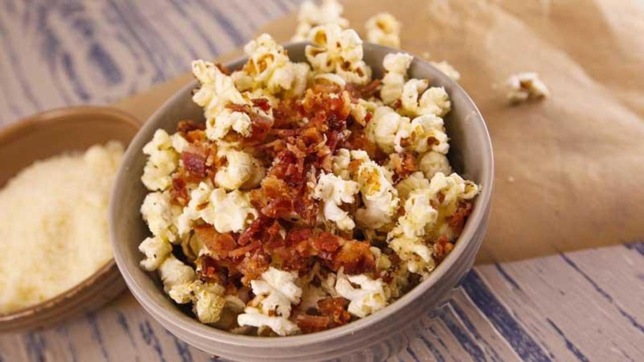 Cacio e Pepe Popcorn with Bacon - YouTube