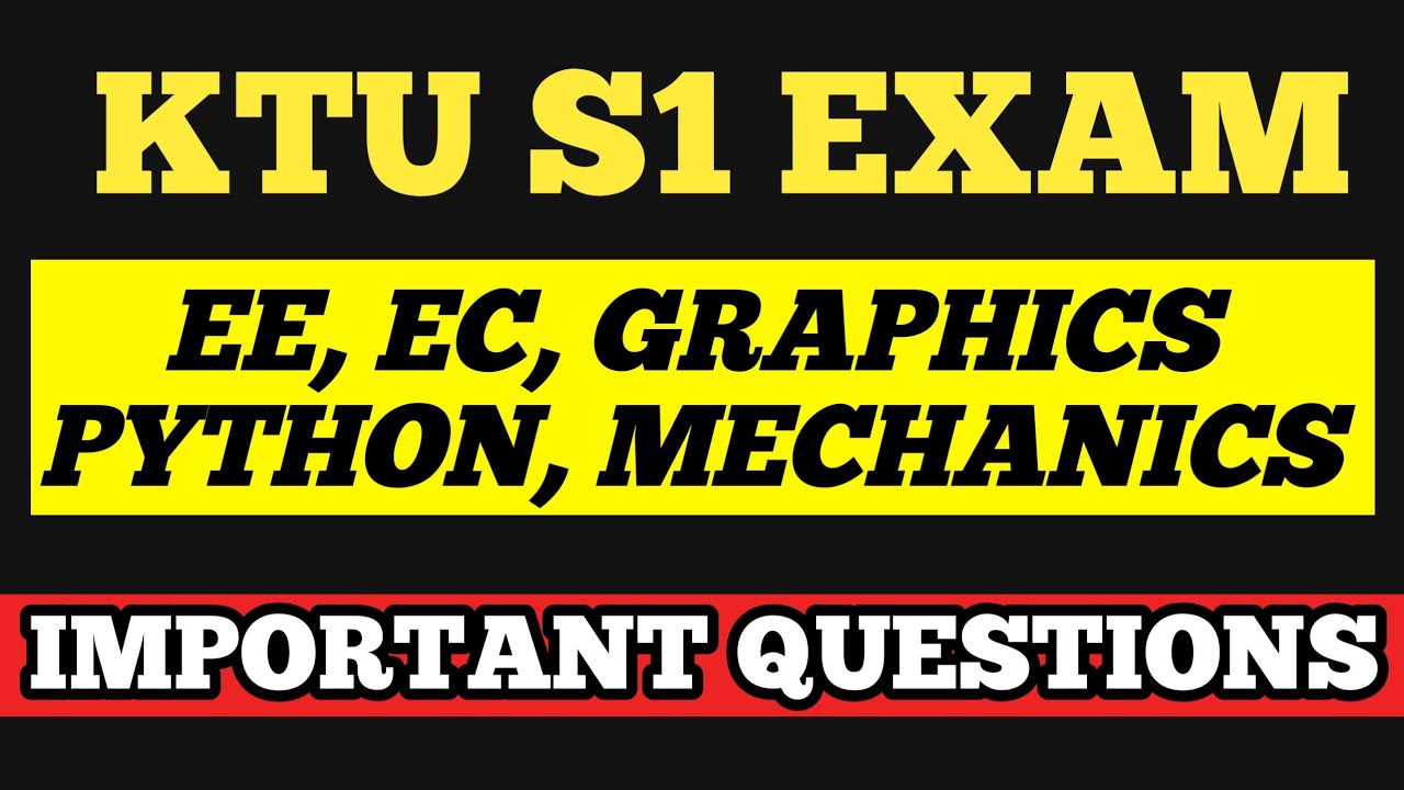 KTU IMPORTANT QUESTIONS🔥KTU PYTHON, ENGINEERING GRAPHICS, MECHANICS IMPORTANT TOPICS QUESTION ...