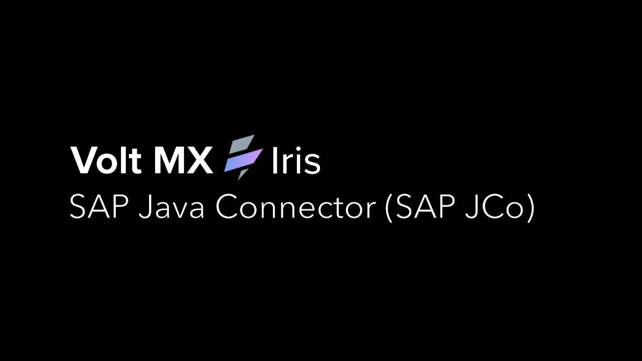 Volt MX SAP JCo connector - YouTube