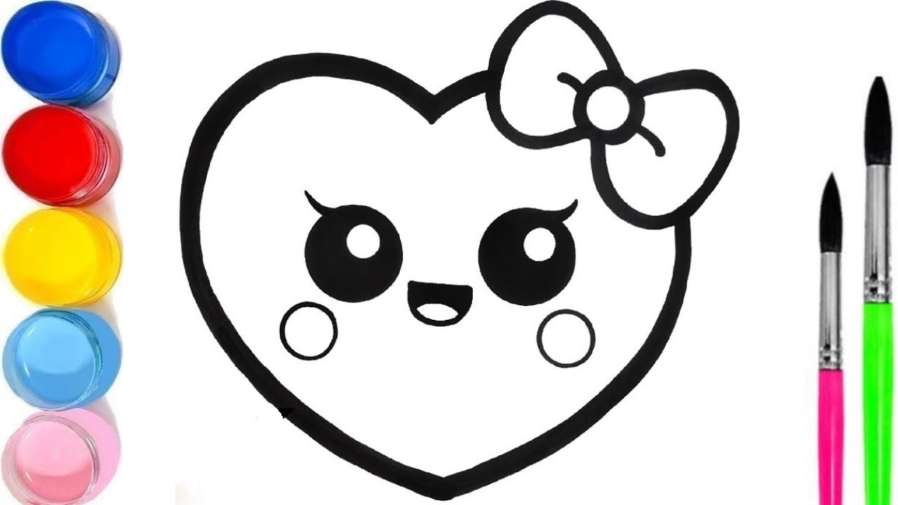 Bolalar uchun yoqimli yurakni qanday chizish mumkin.How to draw a cute ...