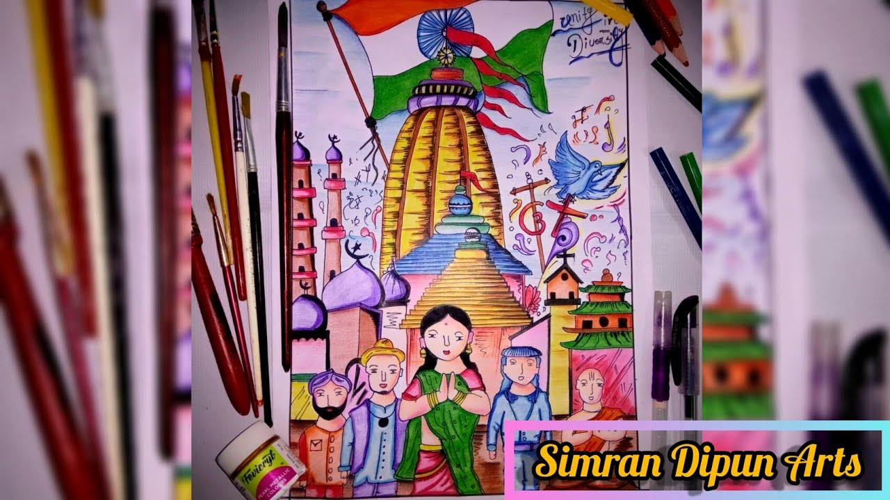 How Draw Unity In Diversity Drawing Essay - YouTube