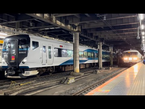 【185系C1編成とコラボ！】E257系2500番台ｵｵNC-32編成が特急あかぎ9号高崎行きとして静かに上野駅14番線を発車するシーン（4009M）2024.6.9.19:59 - YouTube