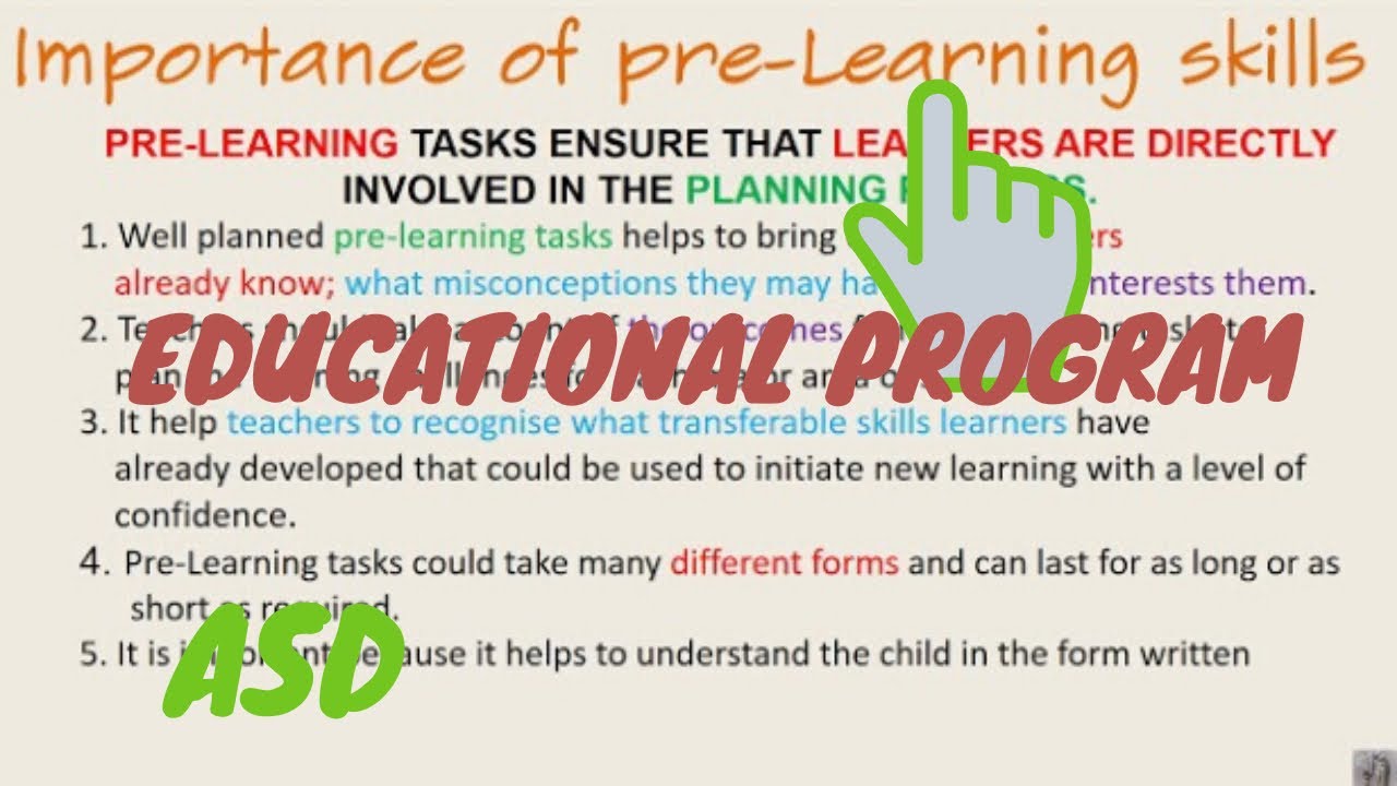 Pre learning skills in educational program. - YouTube
