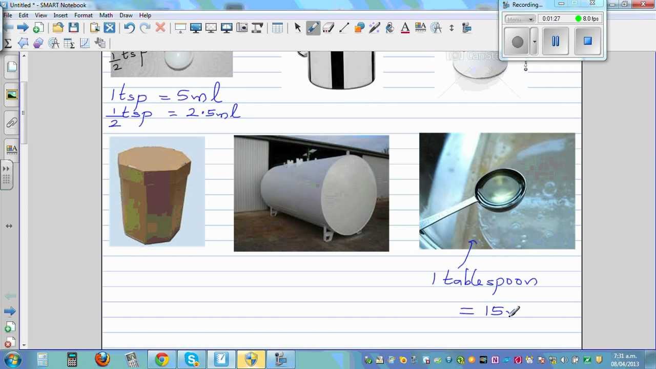 Conversion associated with capacity or volume - Litre millilitre and ...