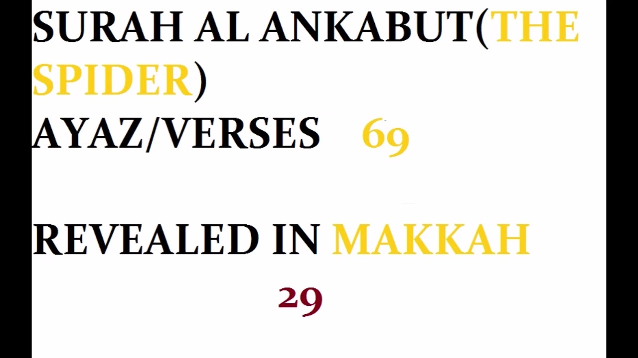 SURAH AL ANKABOOT - YouTube
