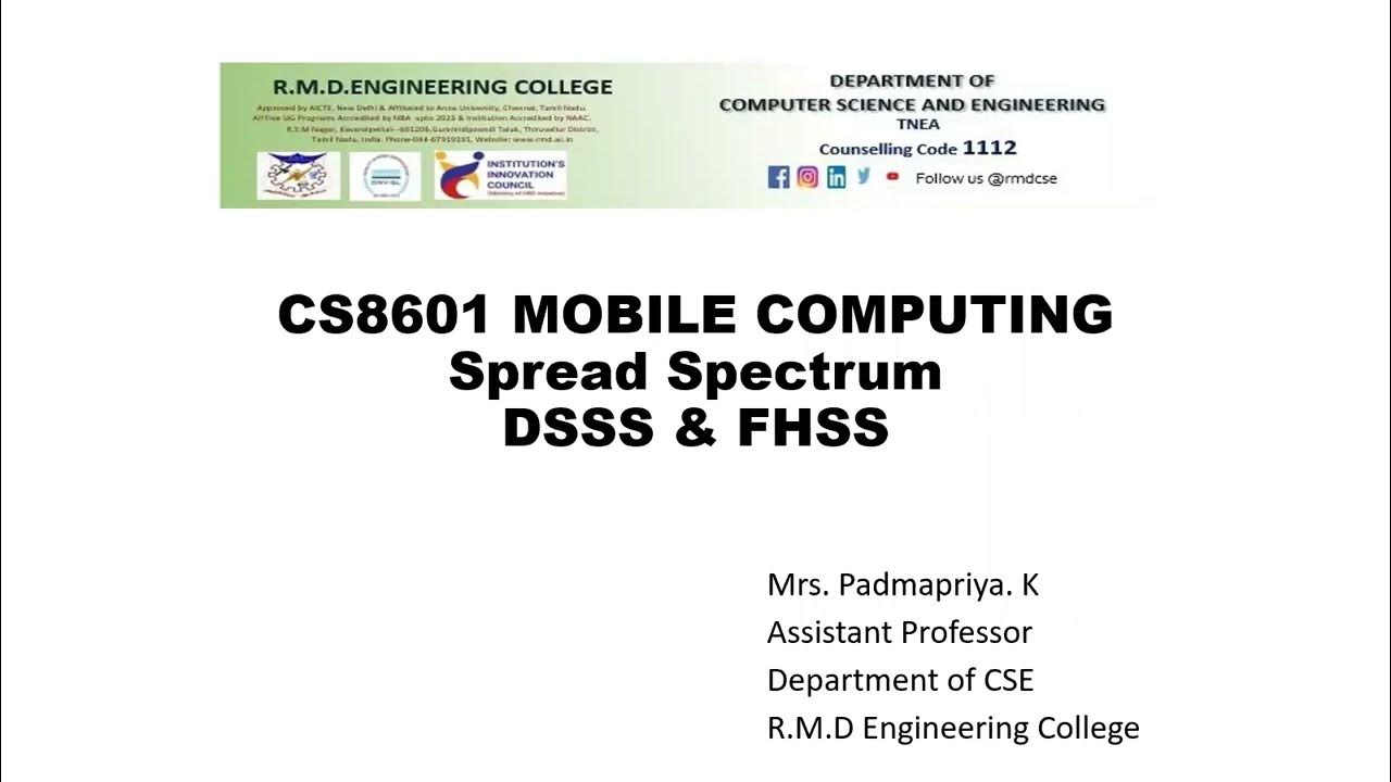MAC protocol issue-Part 1| Mobile Computing | Mrs. K. Padmapriya, Assistant Professor, CSE ...