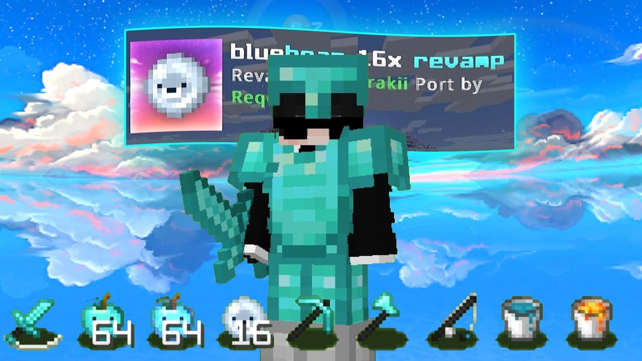 BlueBear [16x] Revamp by Merakii (FPS BOOST) // TEXTURE PACK PVP MCPE ...