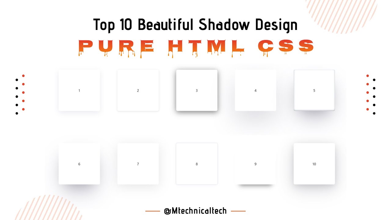 Top 10 Beautiful CSS Shadow Design using Pure HTML CSS - M technical ...